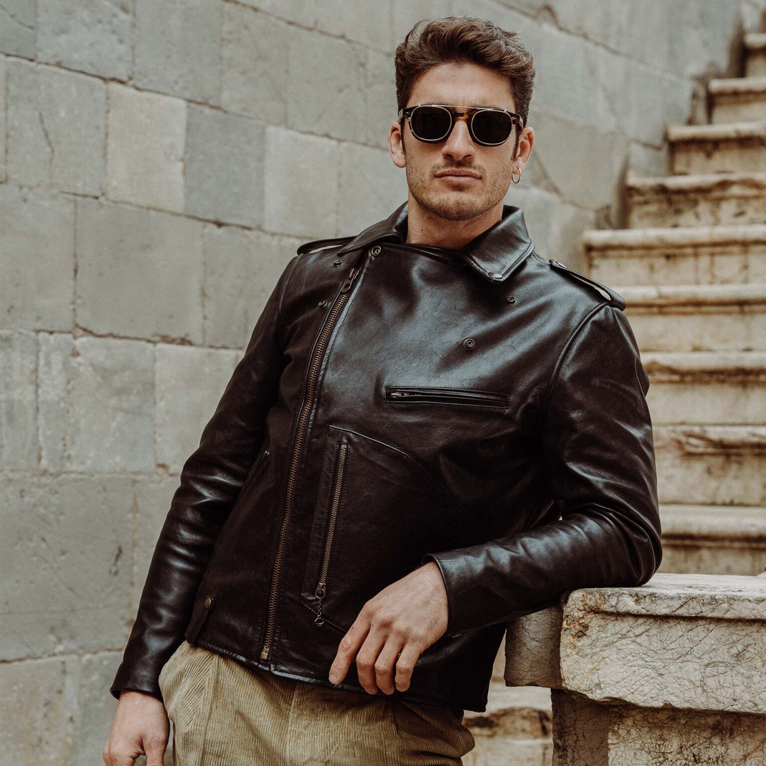 "Chiodo" Black Horsehide Leather Jacket - Shangri-la Heritage