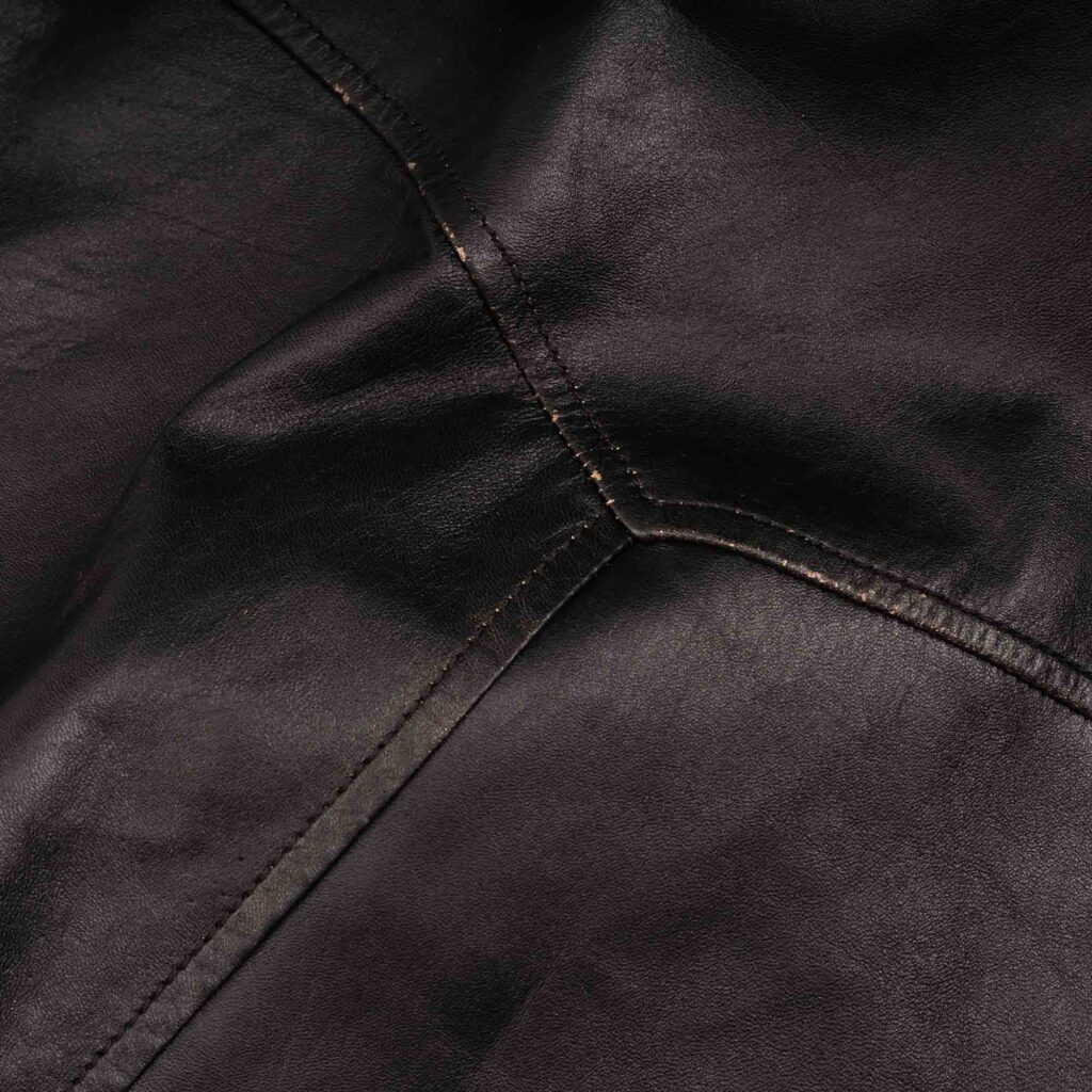 “Cossack” Black Tea-core Leather Jacket - Shangri-la Heritage