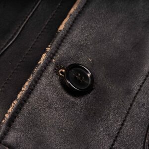 “Cossack” Black Tea-core Leather Jacket - Shangri-la Heritage