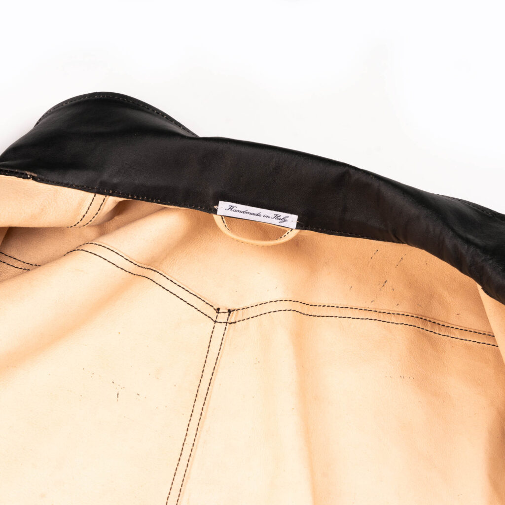 “Cossack” Black Tea-core Leather Jacket - Shangri-la Heritage