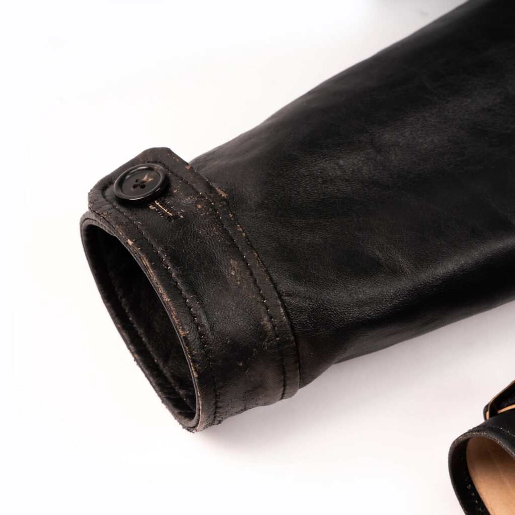 “Cossack” Black Tea-core Leather Jacket - Shangri-la Heritage