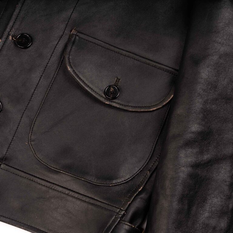 “Cossack” Black Tea-core Leather Jacket - Shangri-la Heritage