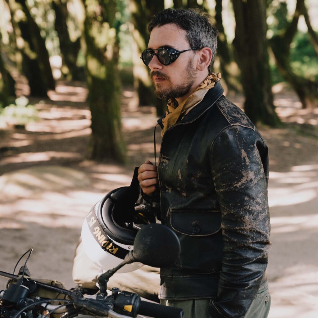 “Cossack” Black Tea-core Leather Jacket - Shangri-la Heritage