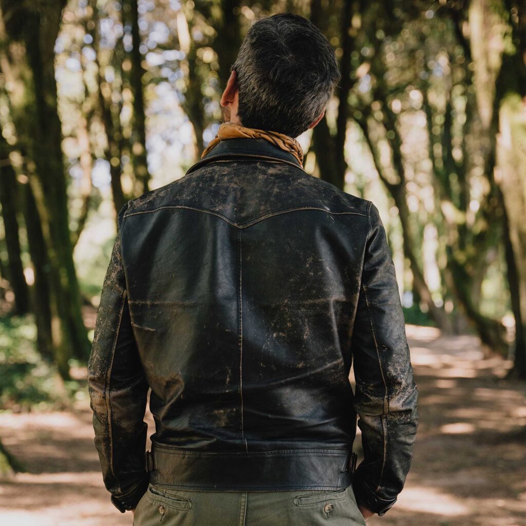 “Cossack” Black Tea-core Leather Jacket - Shangri-la Heritage