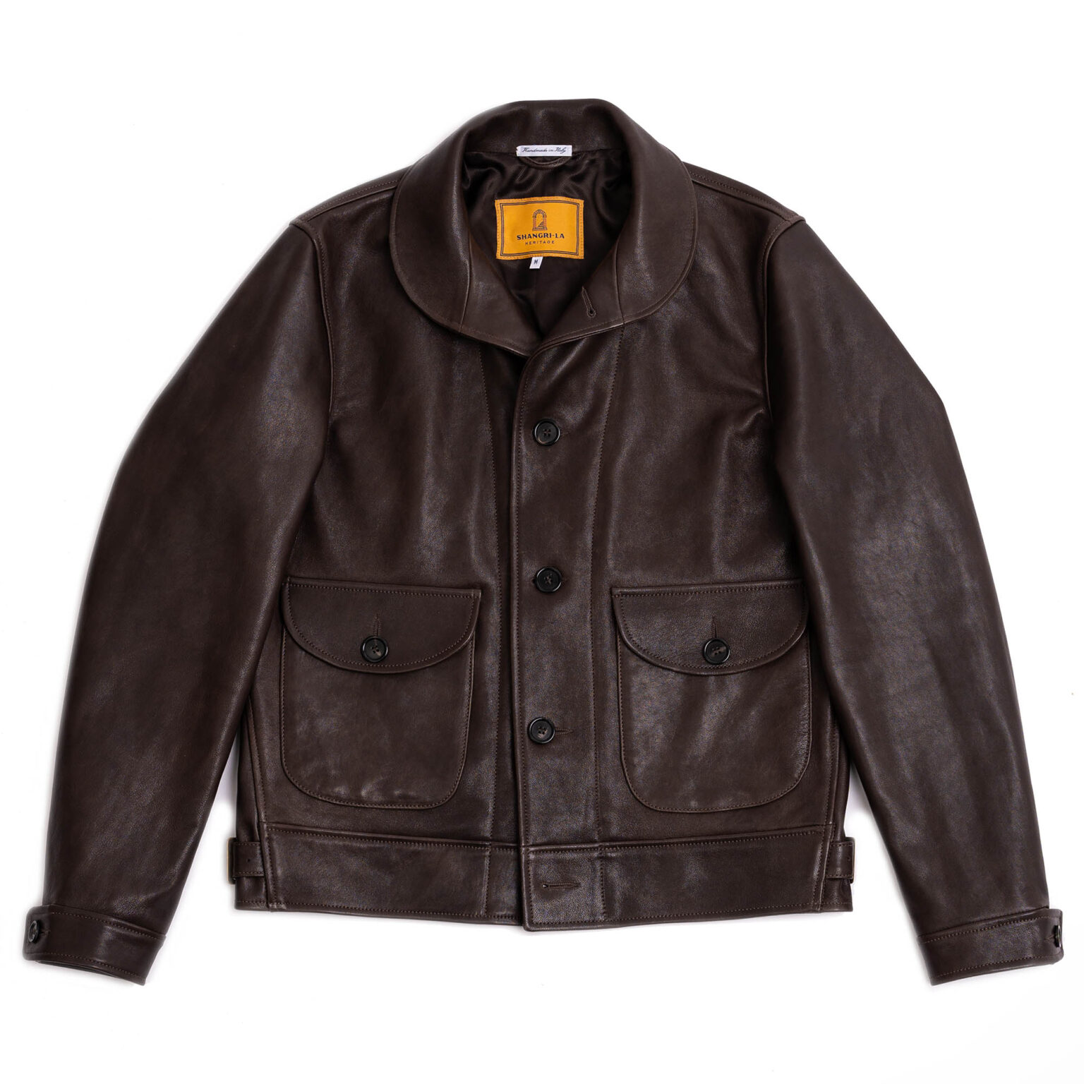 “Cossack” Testa di Moro Lambskin Leather Jacket - Shangri-la Heritage
