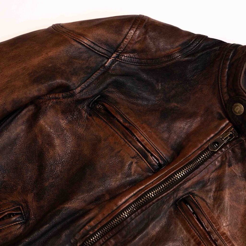 "Café Racer" Bruciato Leather Jacket - Shangri-la Heritage
