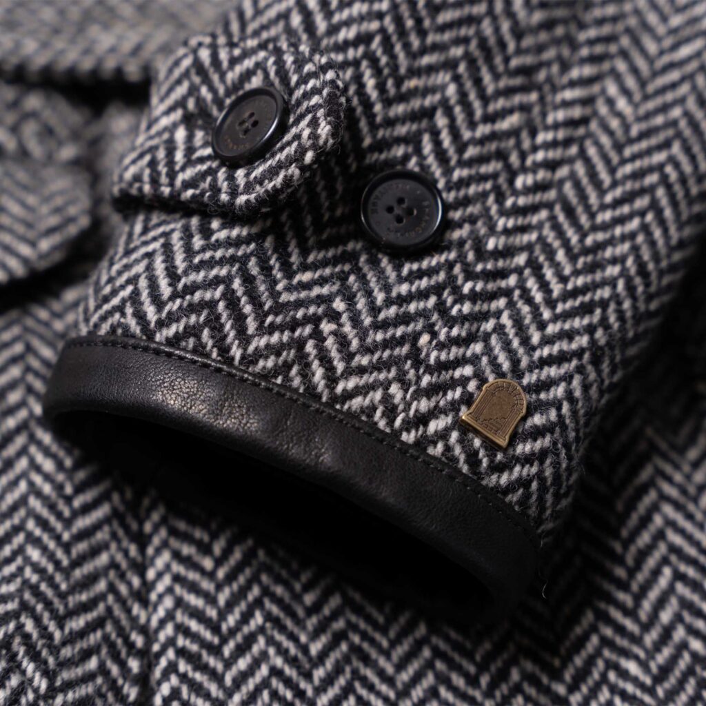 "Stelvio" Grey Herringbone Wool Dispatch Rider Coat - Shangri-la Heritage