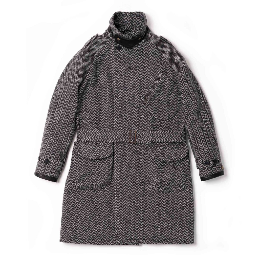 "Stelvio" Grey Herringbone Wool Dispatch Rider Coat - Shangri-la Heritage
