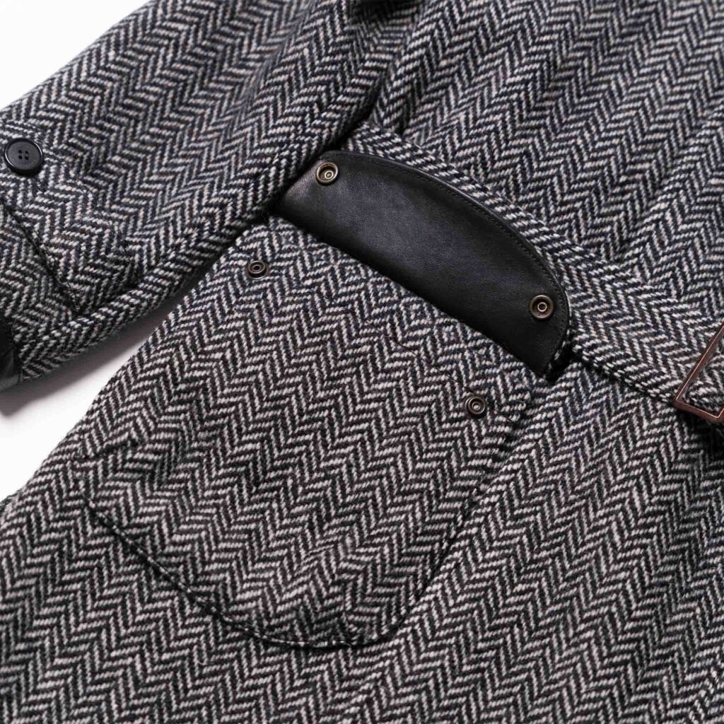 "Stelvio" Grey Herringbone Wool Dispatch Rider Coat - Shangri-la Heritage