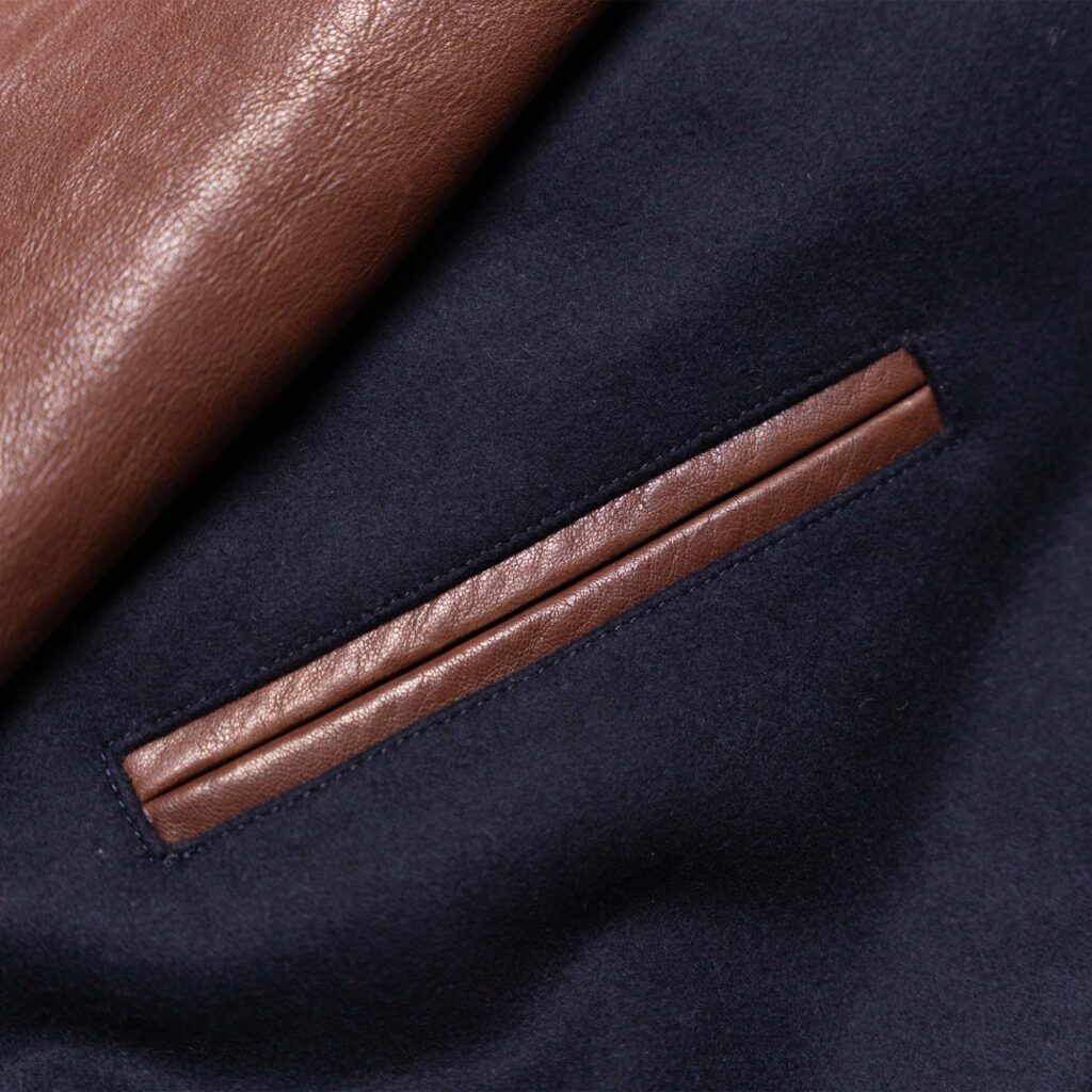 "Varsity" Navy Blue Wool Jacket - Shangri-la Heritage