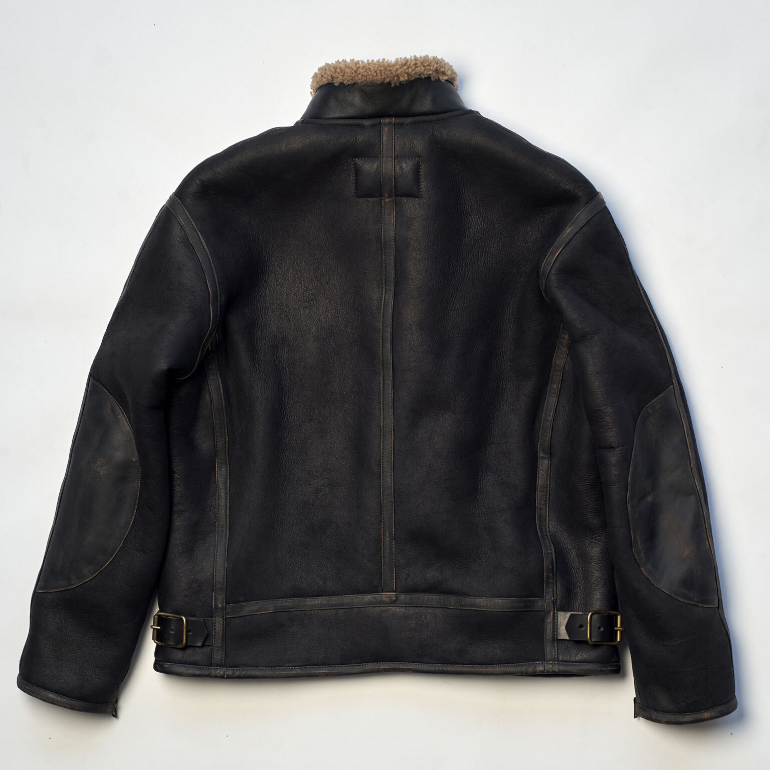 “Swedish” Vintage Black Motorcycle Shearling Jacket - Shangri-la Heritage