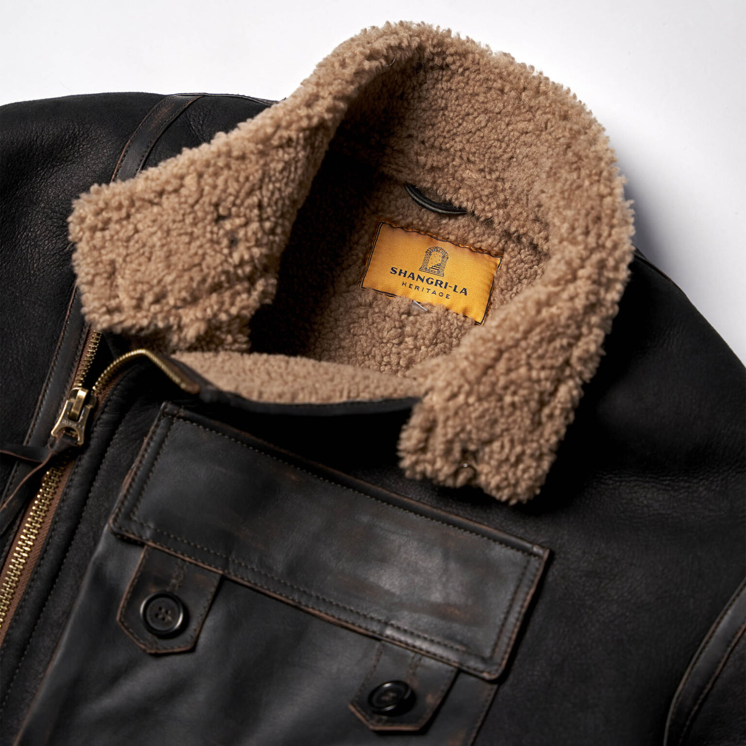 “Swedish” Vintage Black Motorcycle Shearling Jacket - Shangri-la Heritage