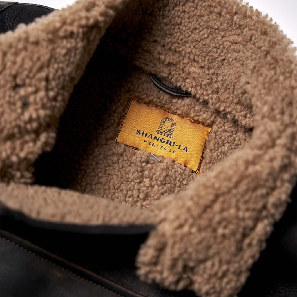 “Swedish” Vintage Black Motorcycle Shearling Jacket - Shangri-la Heritage